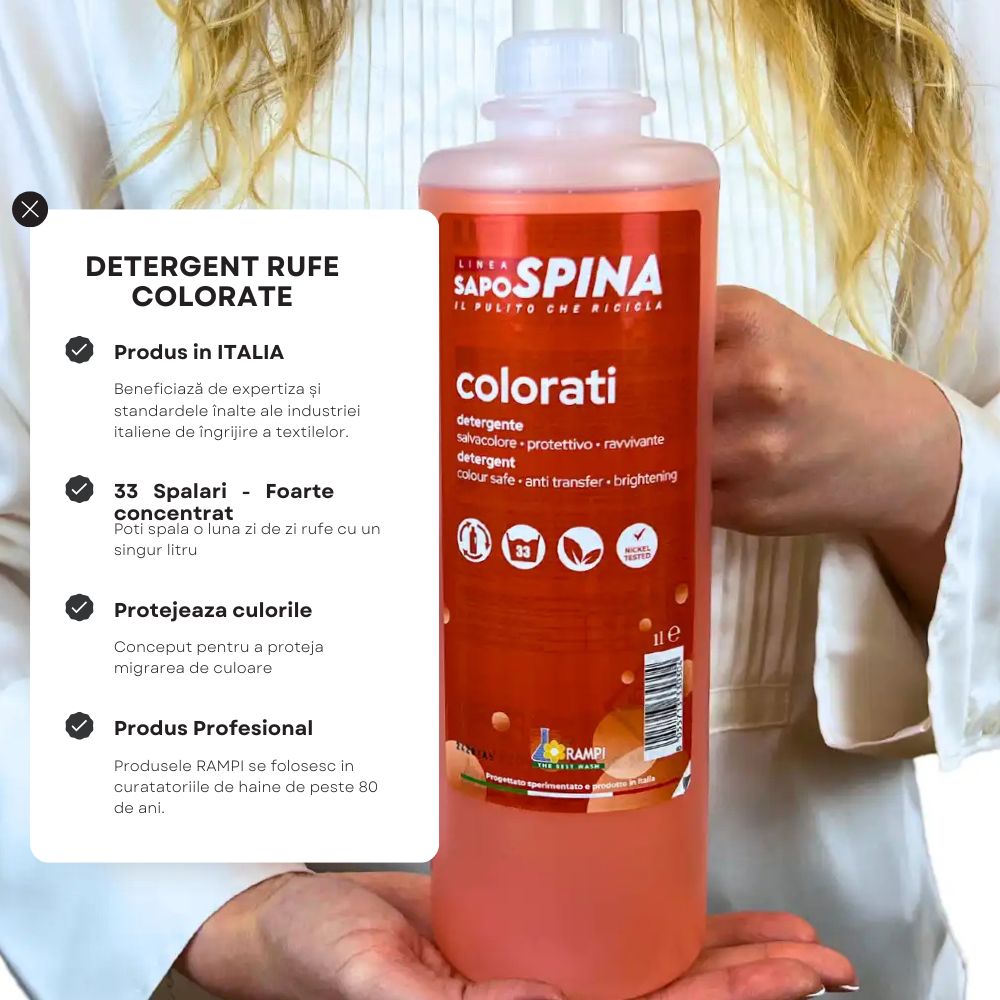 Detergent lichid haine colorate, protecție culori, 1L – Mycurat.RO
